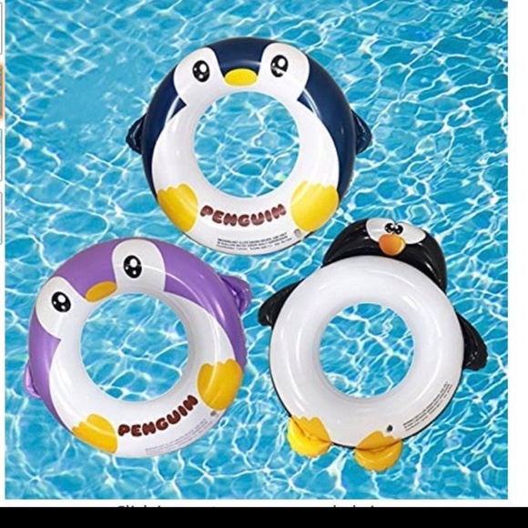 Swim | Inflatable Pool Tube For Kids 3 Packs Penguin Swim Ring Pool ...